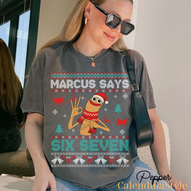 Marcus Says Six Seven, Marcus the Worm Christmas Sweatshirt, 67 ...