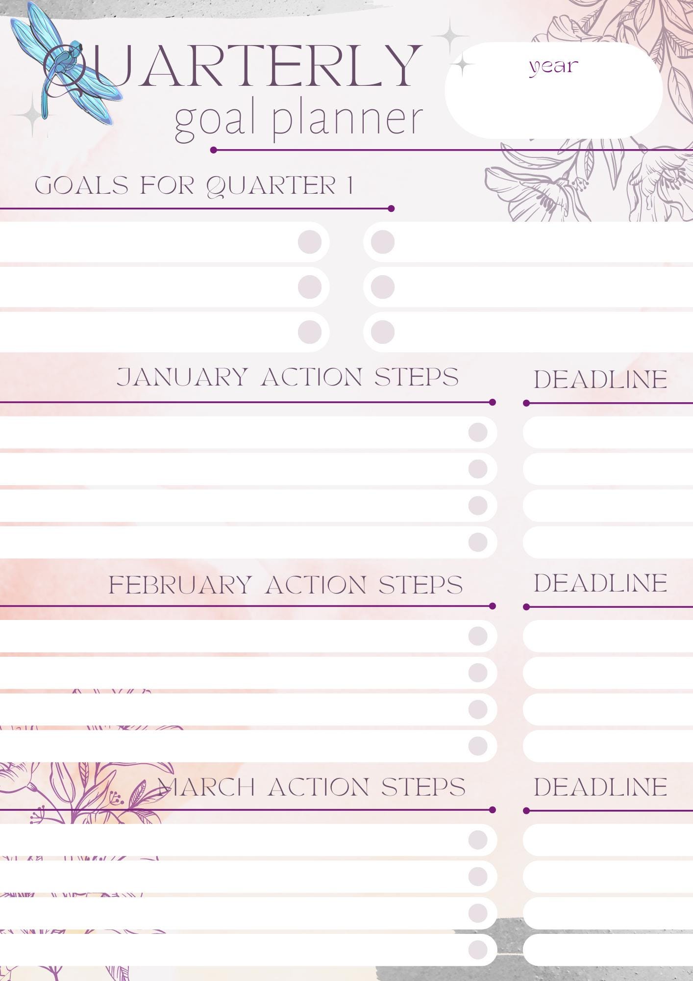 Goal Planner Printable - Etsy
