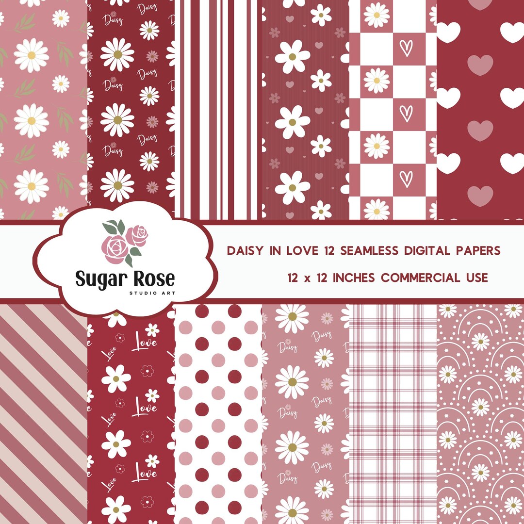 Daisy in Love, Daisy Floral Seamless, Repeat Pattern, Backgrounds ...