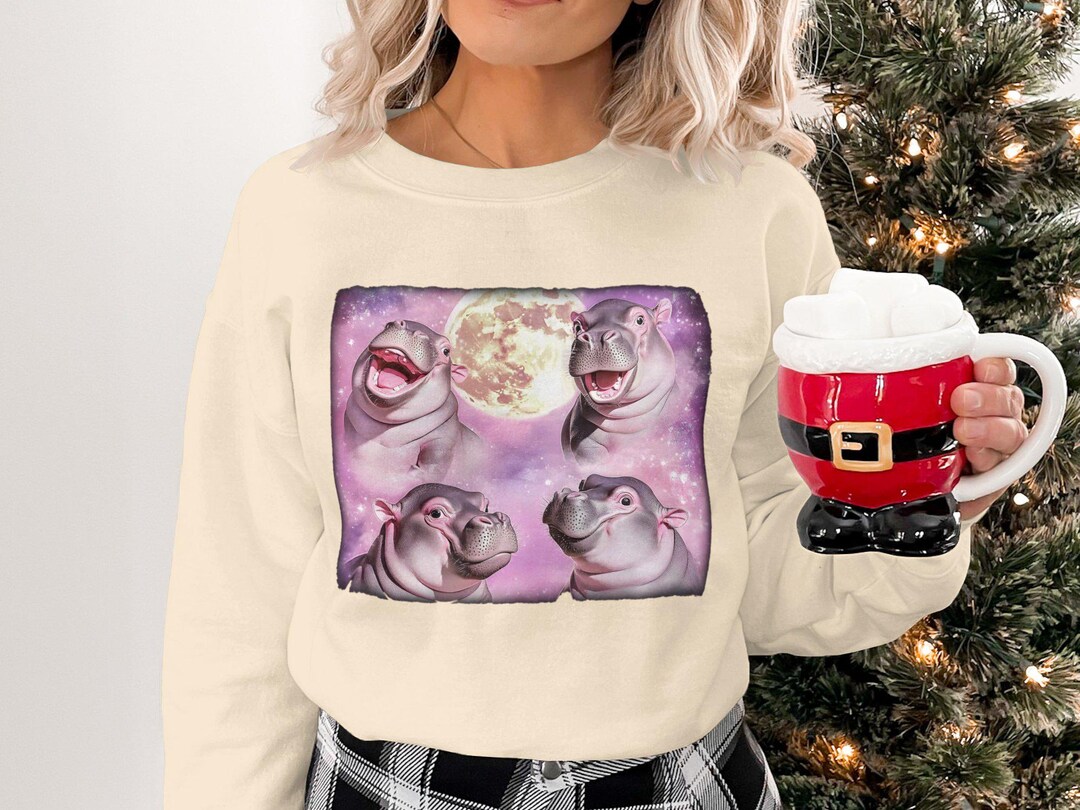 Moo Deng Moon Shirt, Funny Baby Hippo Shirt, Moo Deng Bootleg Rap Tee ...