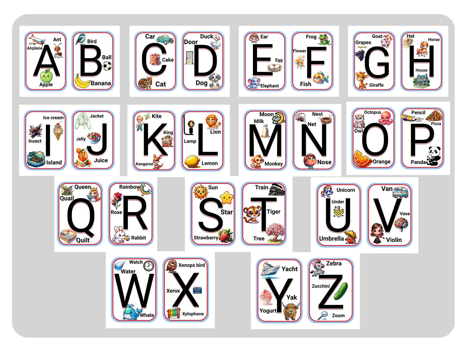 Printable ABC Flashcards – Digital Alphabet Learning for Kids Preschool ...