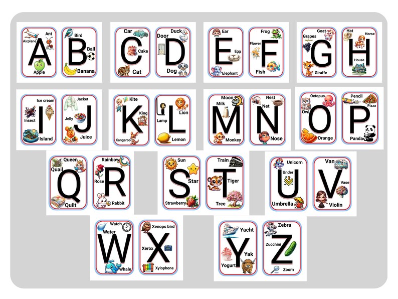 Printable ABC Flashcards – Digital Alphabet Learning for Kids Preschool ...