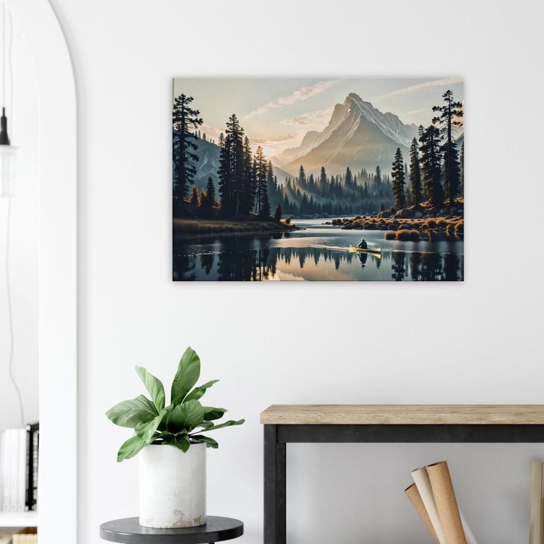 Peaceful Paddle Canoeing Canvas Wall Art - Etsy