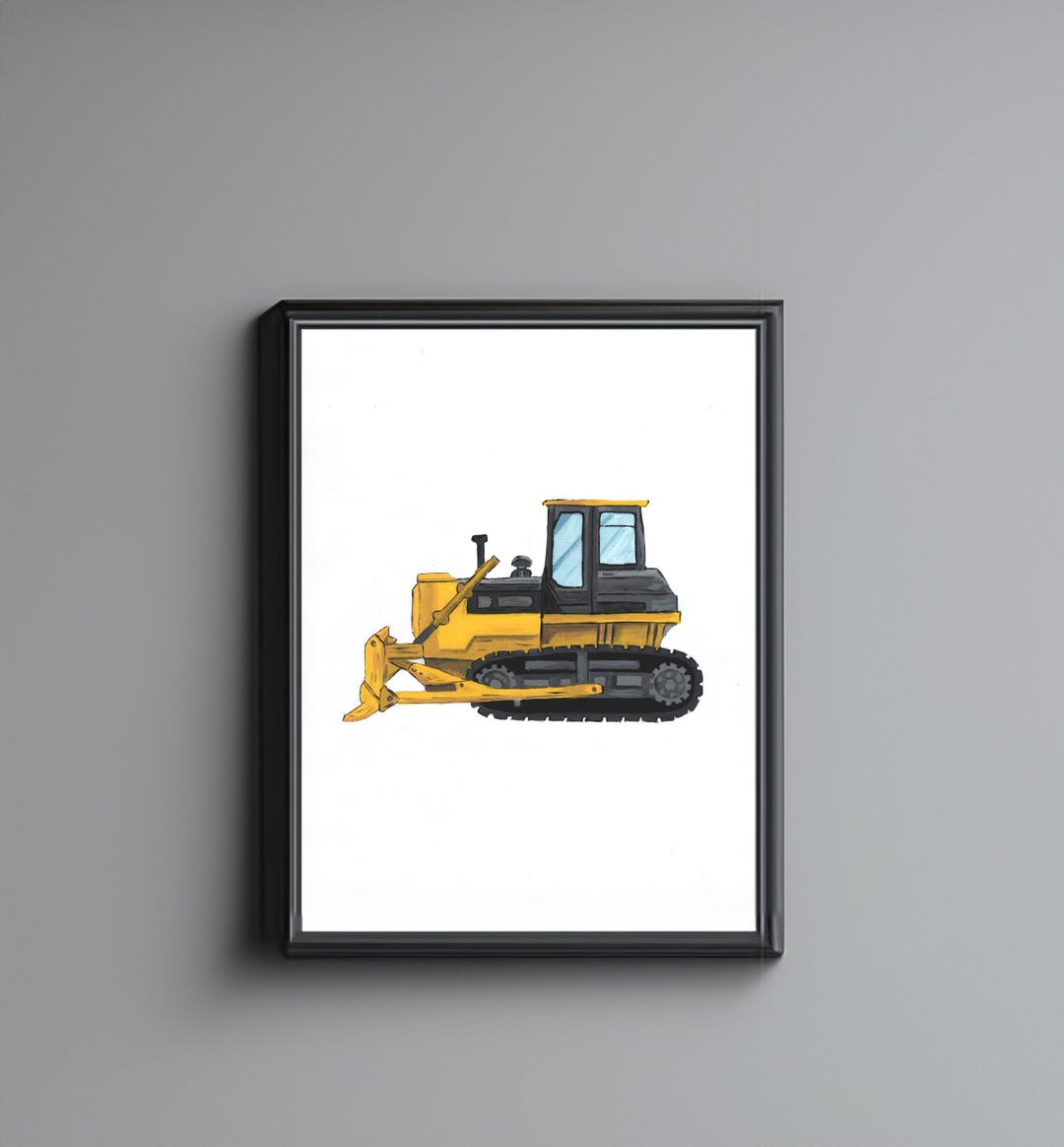 Bulldozer - Construction Machinery Painting – Industrial Wall Art ...