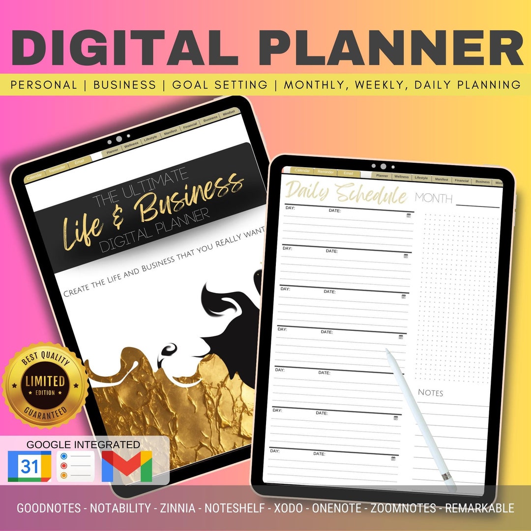 All-in-one 2025 2026 Digital Business Planner, Remarkable 2, ADHD, iPad ...