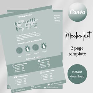 Media Kit Template Canva Rate Sheet Template Instagram Media Kit ...