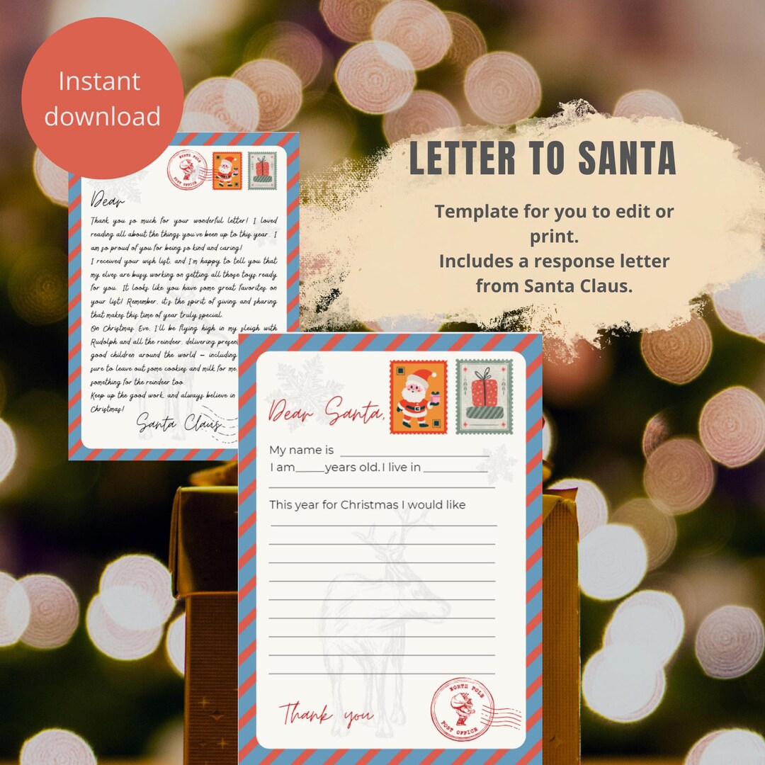 Printable Christmas Letter to Santa Christmas Wish List to Santa ...