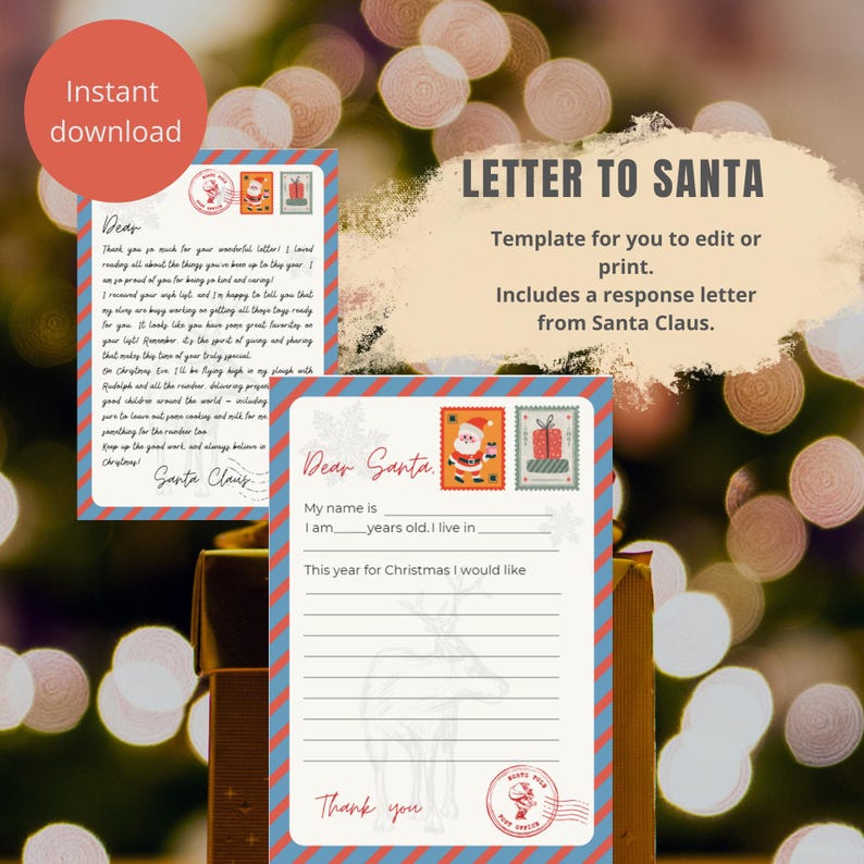 Printable Christmas Letter to Santa Christmas Wish List to Santa ...