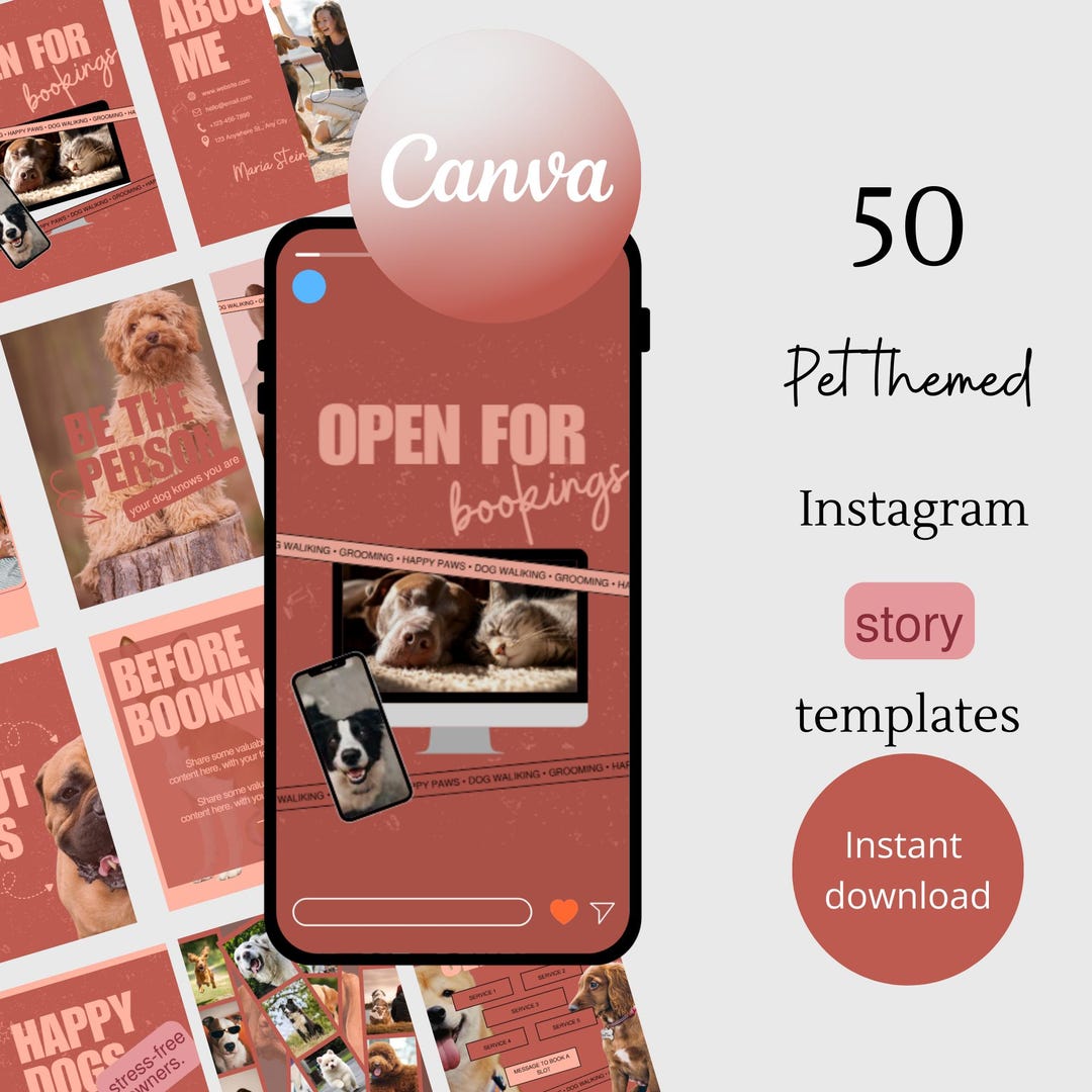 Pet Instagram Template Dog Instagram Story Template Social Media ...