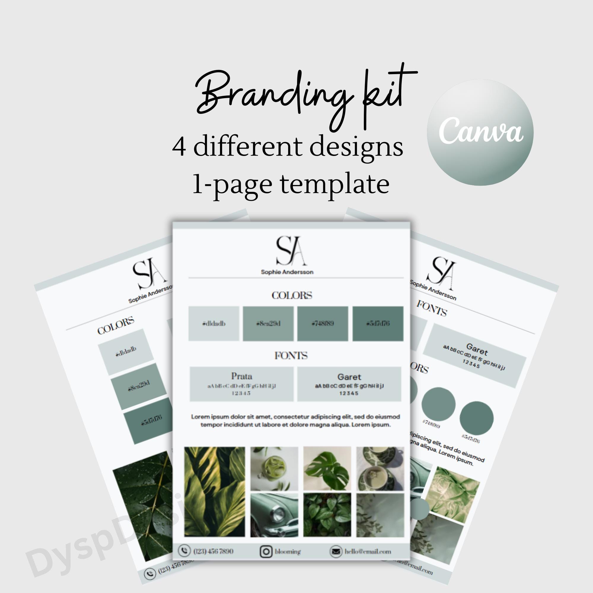 Brand Kit Template Canva Brand Board Template Pre-made Branding Kit ...