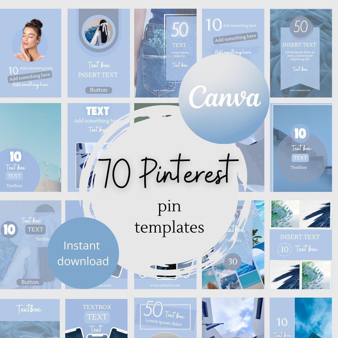 Blue Pinterest Template Canva Pinterest Pin Templates Editable ...