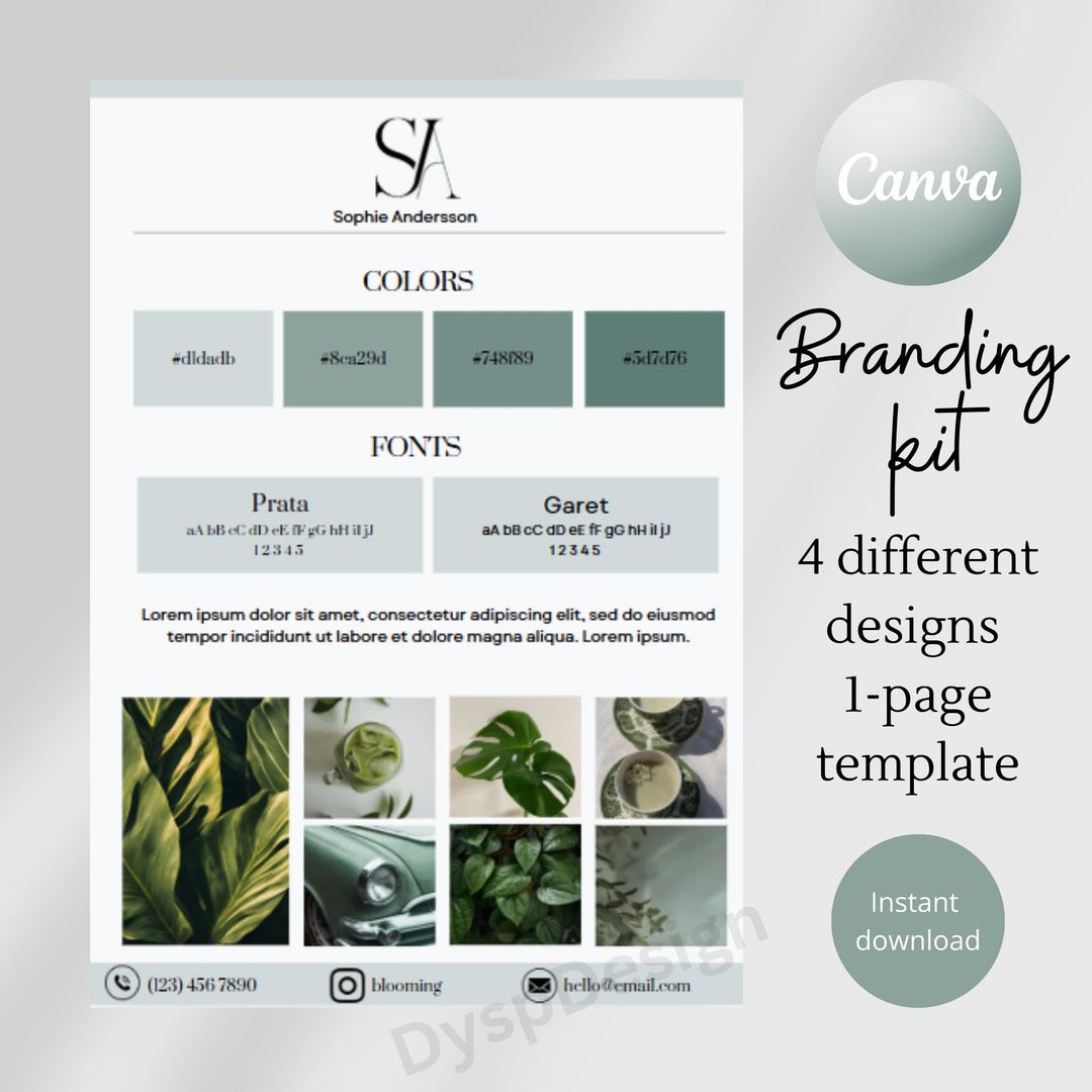 Brand Kit Template Canva Brand Board Template Pre-made Branding Kit ...