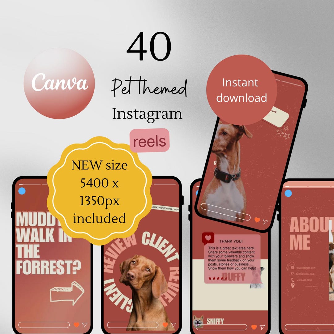 Pet Instagram Reels Templates Dog Reels Cover Template Social Media ...