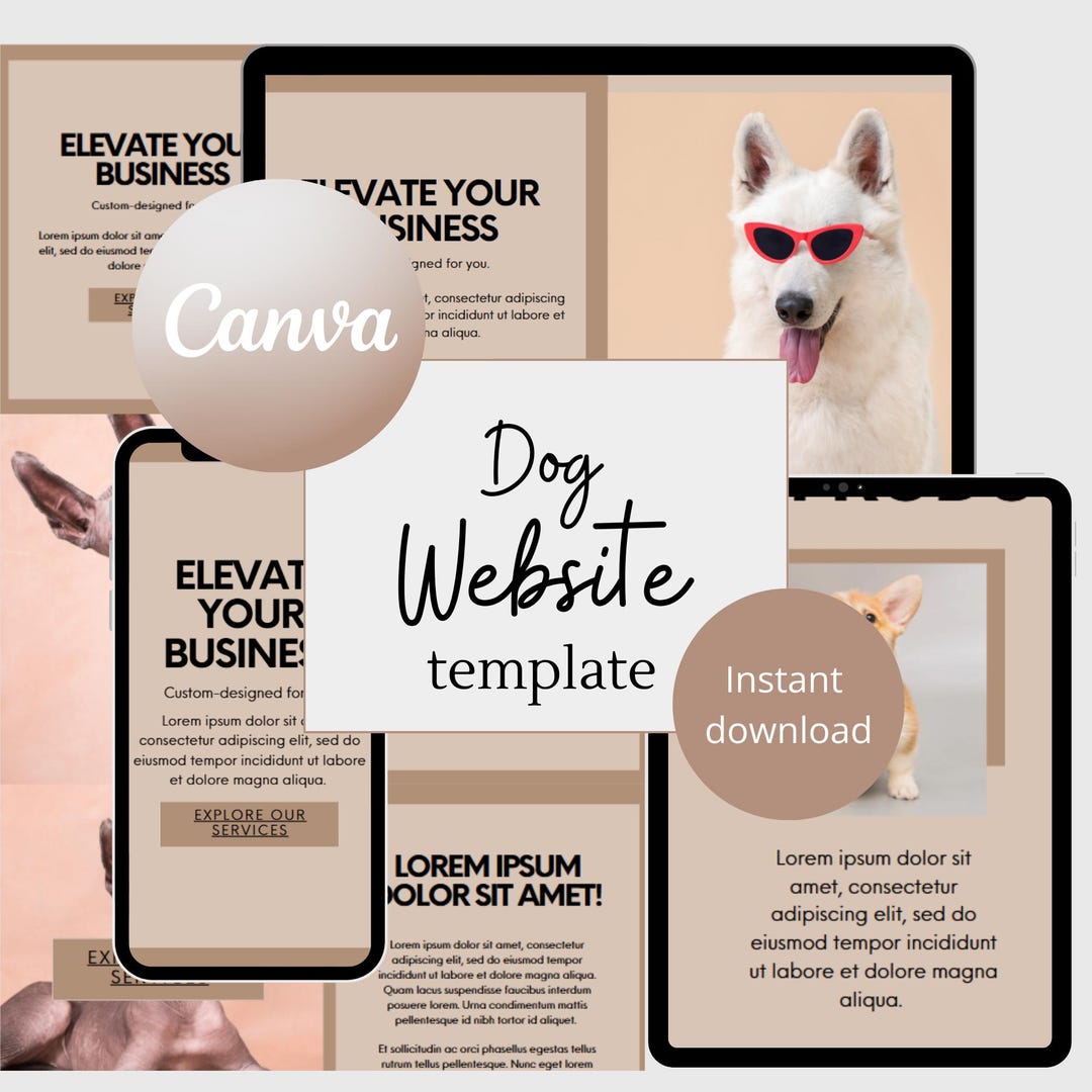 Dog Website Templates Canva Sales Funnel Page Template Landing Page ...