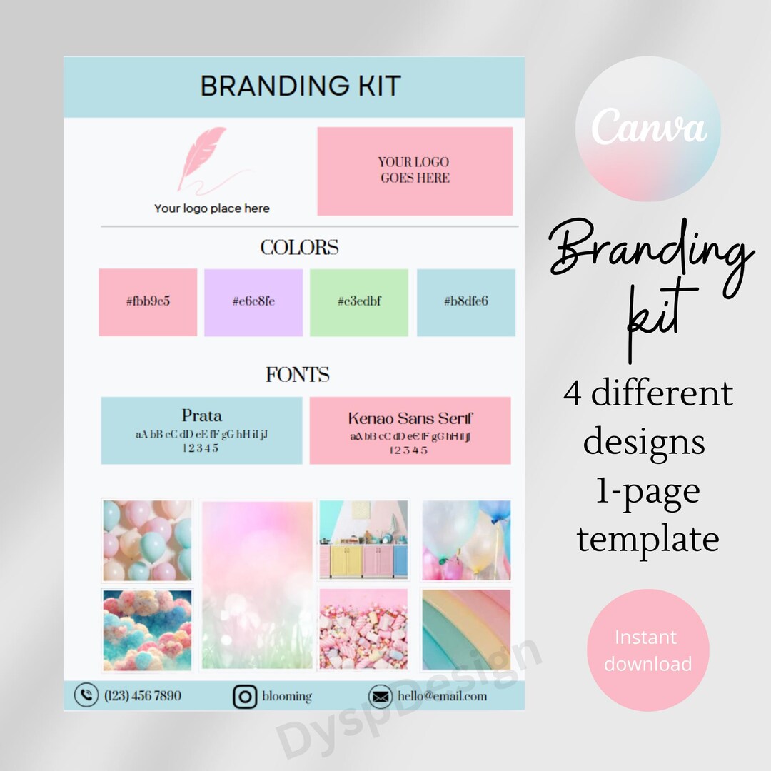 Brand Kit Template Canva Brand Board Template Pre-made Branding Kit ...