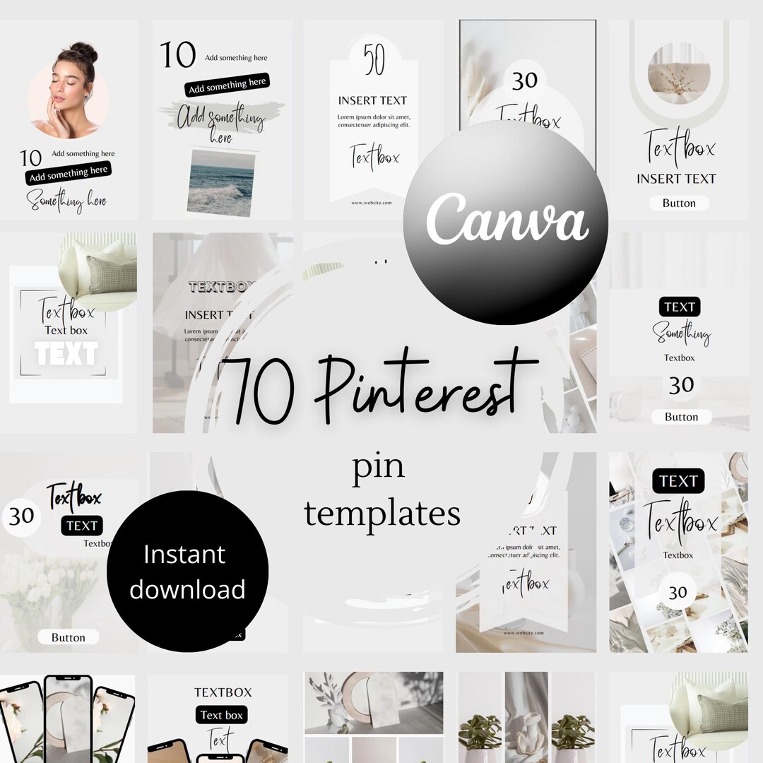 Pinterest Template Canva Pinterest Pin Templates Editable Pinterest ...