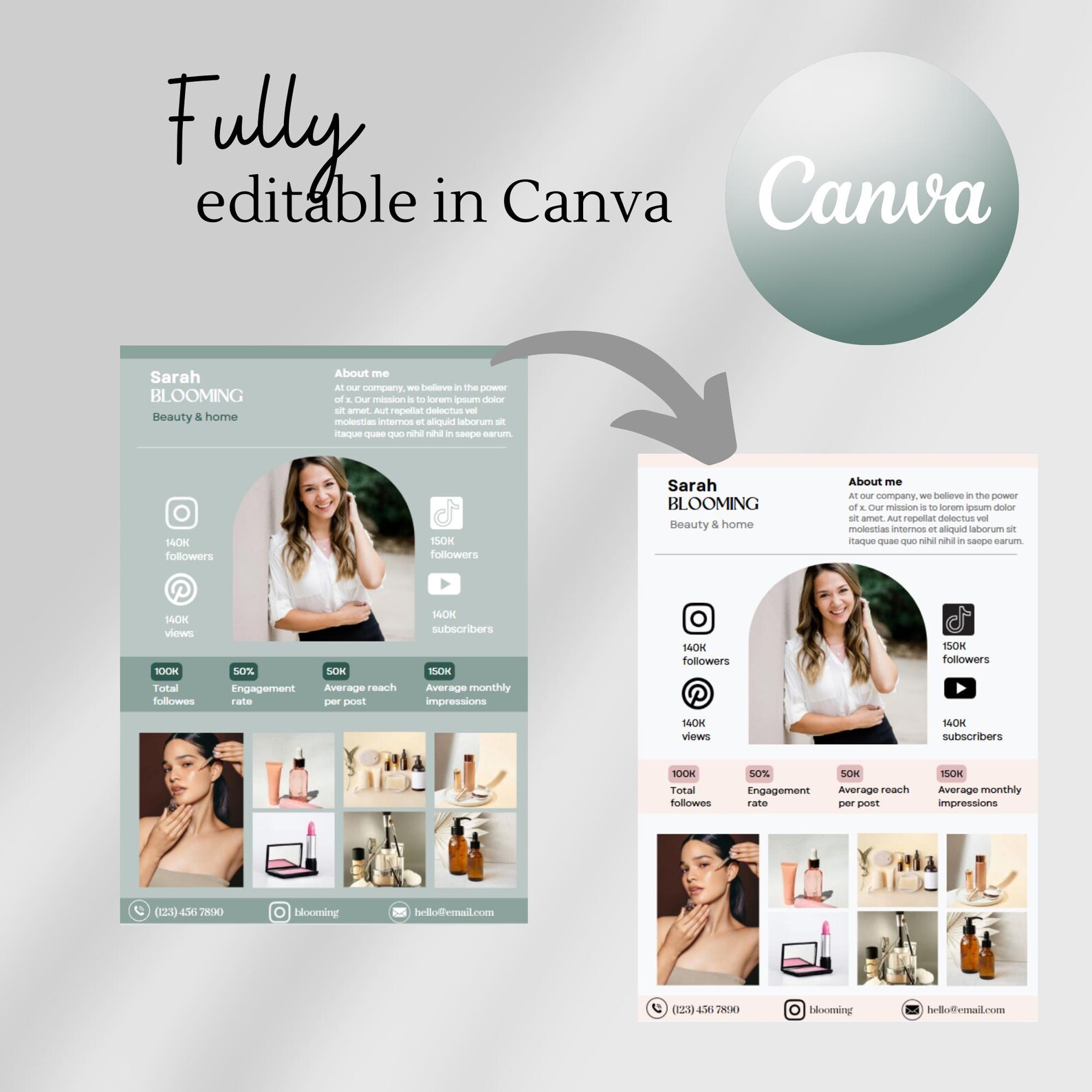 Media Kit Template Canva Rate Sheet Template Instagram Media Kit ...