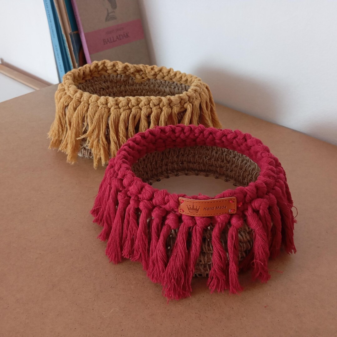 Fringed Baskets for Home Organization and Storage on Desk - Boho - Etsy