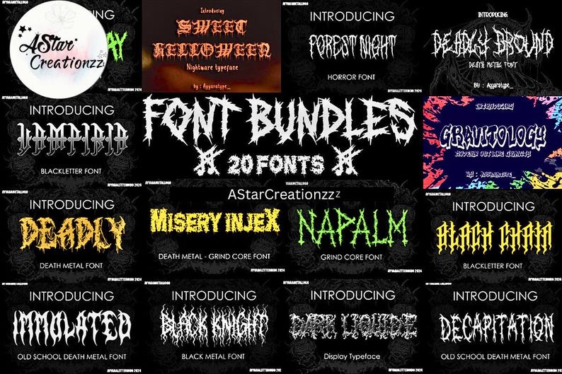 Font Bundle - Modern Font Bundle - Cricut Fonts, Procreate Fonts, Canva ...