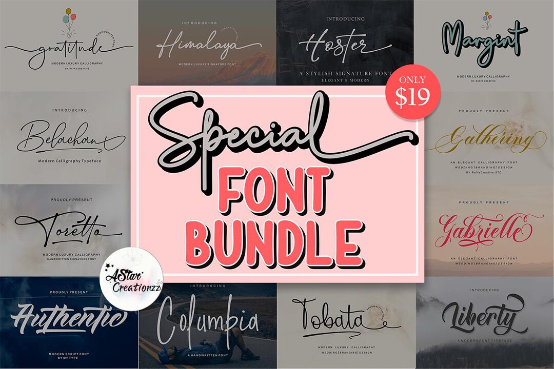 Special Font Bundle - Font Bundle, Handwritten Fonts, Calligraphy Fonts ...