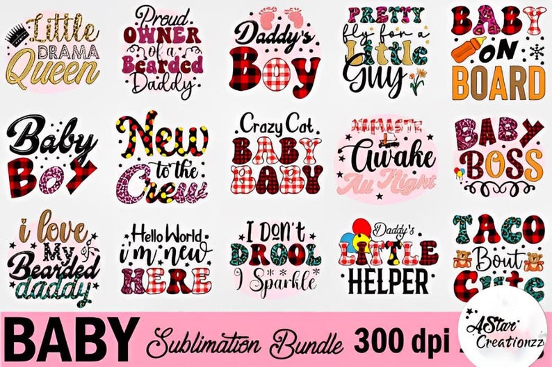 Baby Sublimation Bundle PNG - Baby Png Bundle Newborn Clipart, Baby ...