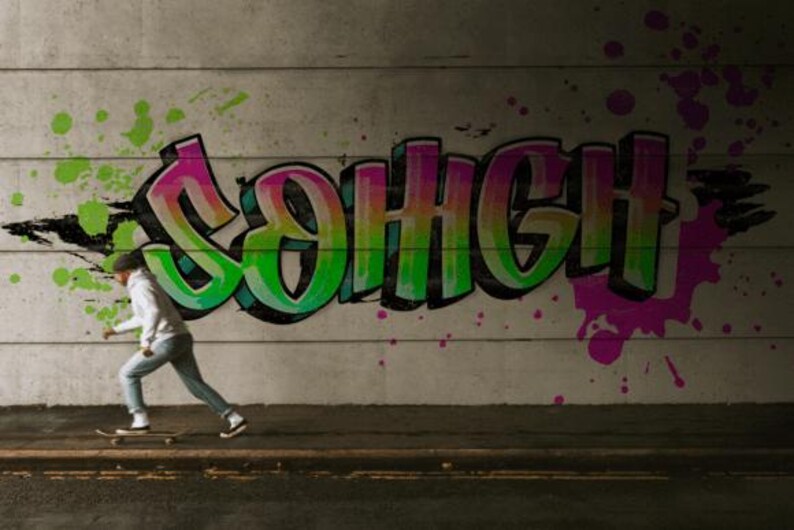 Urban Graffiti Font: Street Art Style, Bold Alphabet - Etsy