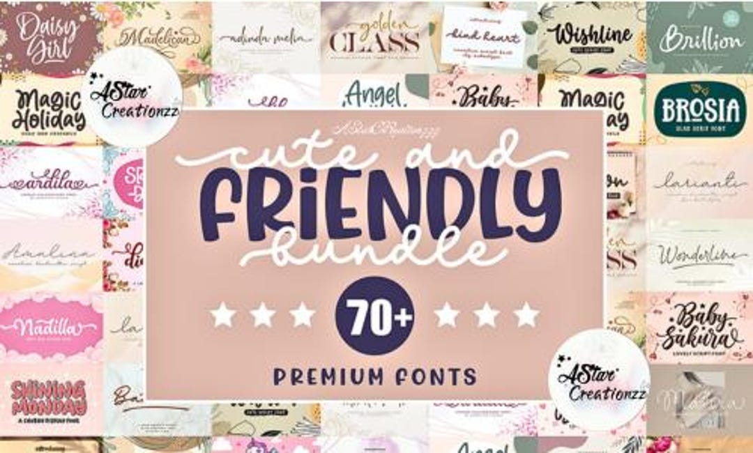 Cute Planner Fonts Bundle Calligraphy Font, Script Font, Cricut Font Svg, Cursive Font, Digital ...