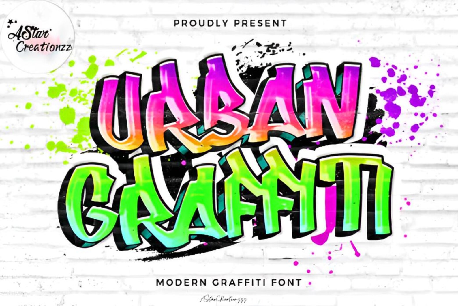 Urban Graffiti Font: Street Art Style, Bold Alphabet - Etsy