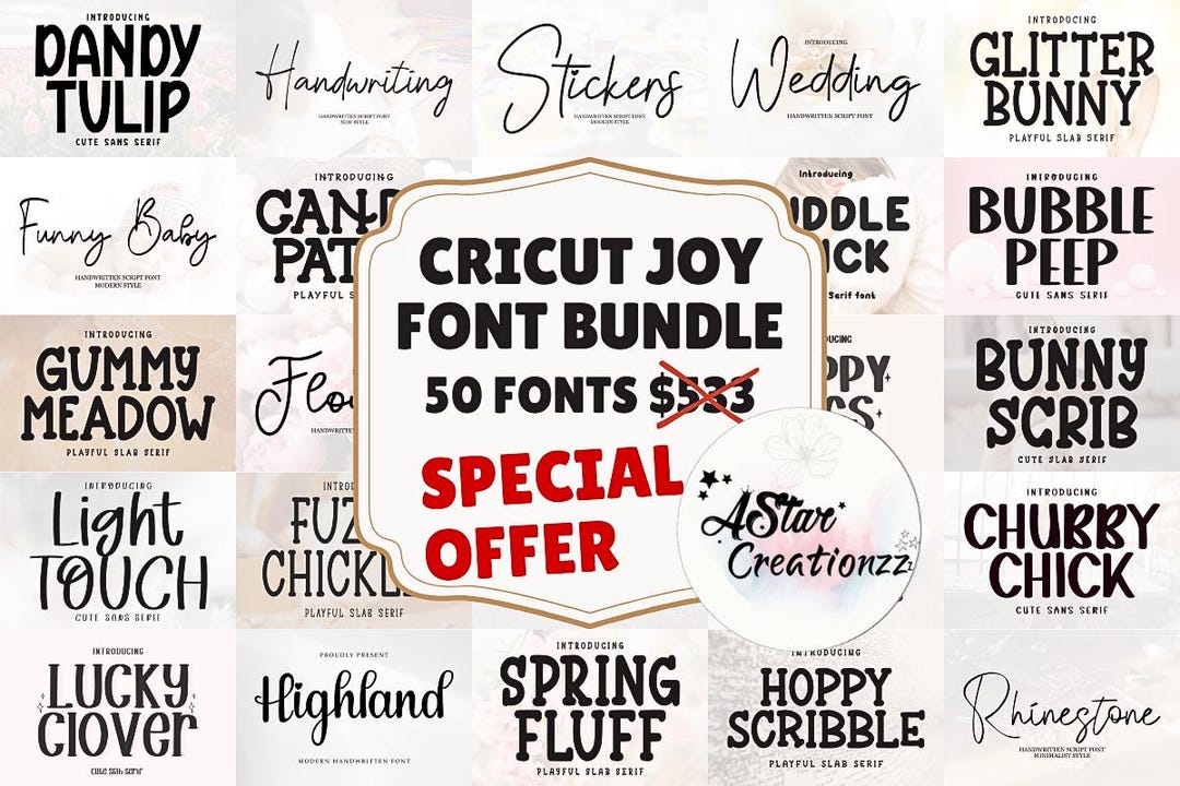 Cricut Joy Font Bundle - Fonts for Canva, Wedding Fonts Bundle ...