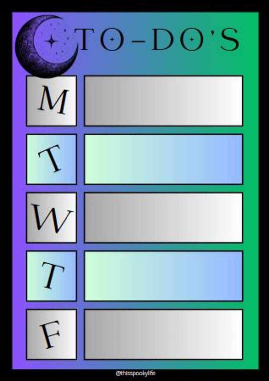 To-do List moony Times 8.5x11 Printable - Etsy