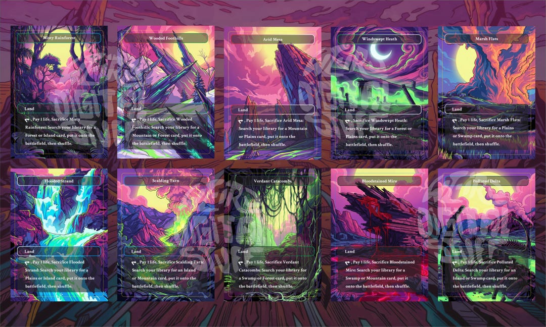10x Full Art Fetch Lands - Complete Set - MTG Mana Maker / Playtest - Etsy