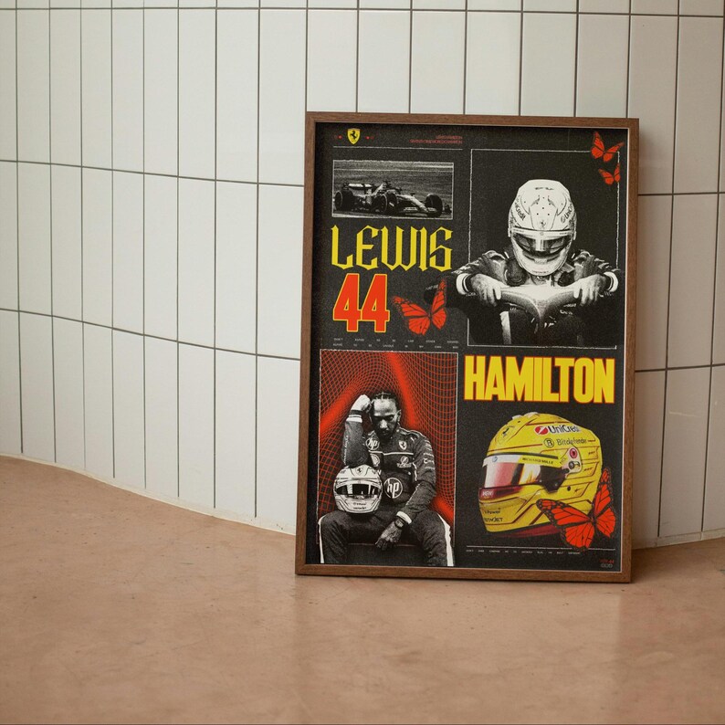 Lewis Hamilton Ferrari F1 Poster: Formula One Racing Art Print - Etsy