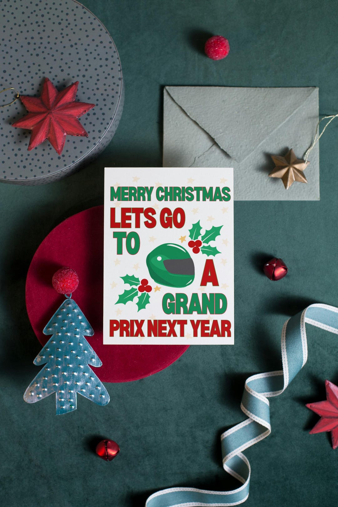 Formula 1 Greeting Card for Christmas: Merry Christmas Lets Go to a GP ...