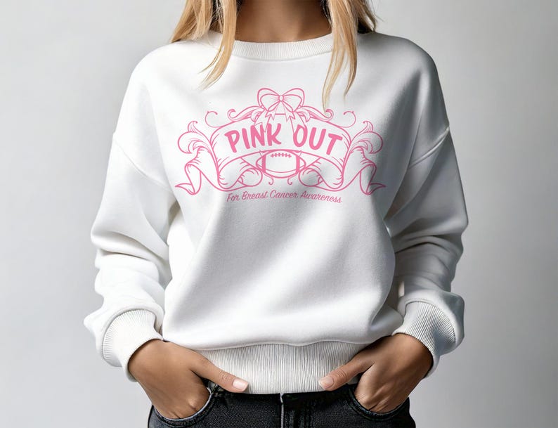 Football Pink Out Svg, Breast Cancer Svg, Svg Pink Out Football ...