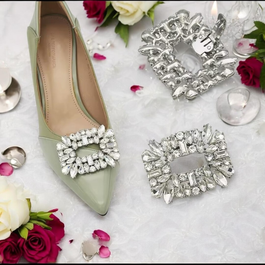 Rhinestone Shoe Clips for Shoes – Crystal Embellishments for Wedding ...