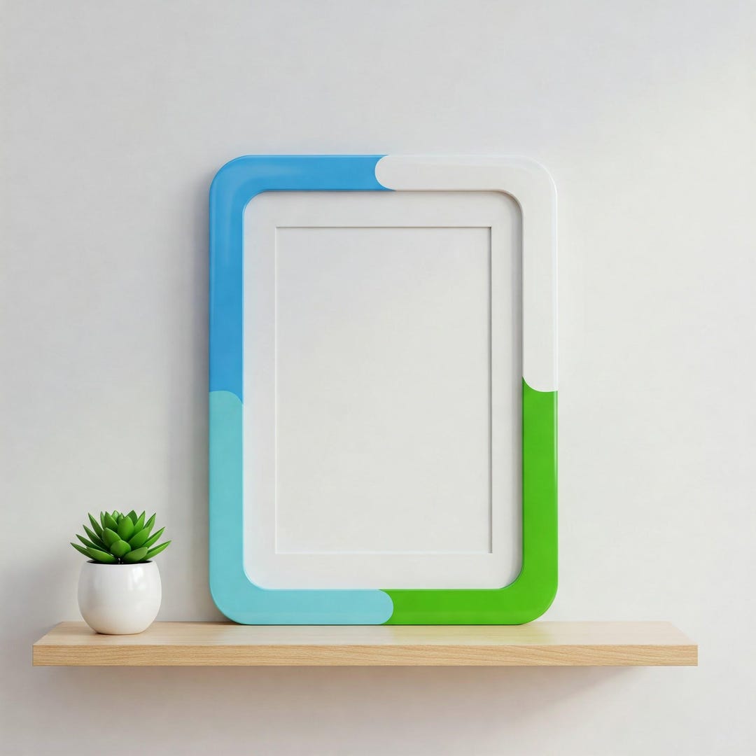 Minimalist Frutiger Aero Wooden Frame | Modern Art & Home Decor - Etsy