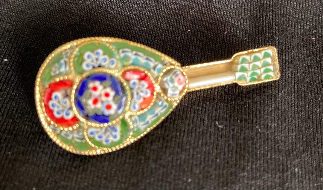 VINTAGE MOSAIC MANDOLIN Pin 70's - Etsy