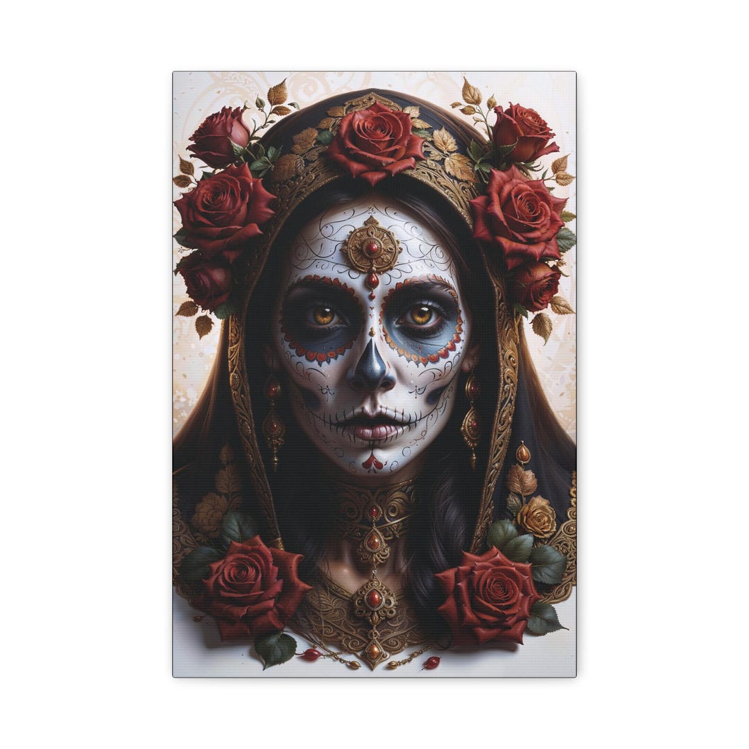 La Santa Muerte Art Print Saint Death Vibrant Mexican Folk Art for ...