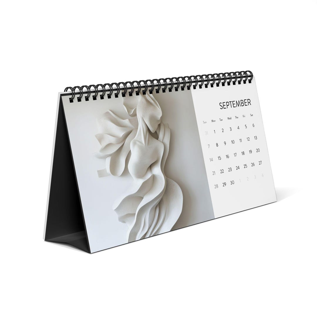 Abstract Desktop Calendar 2025 Grid - Etsy