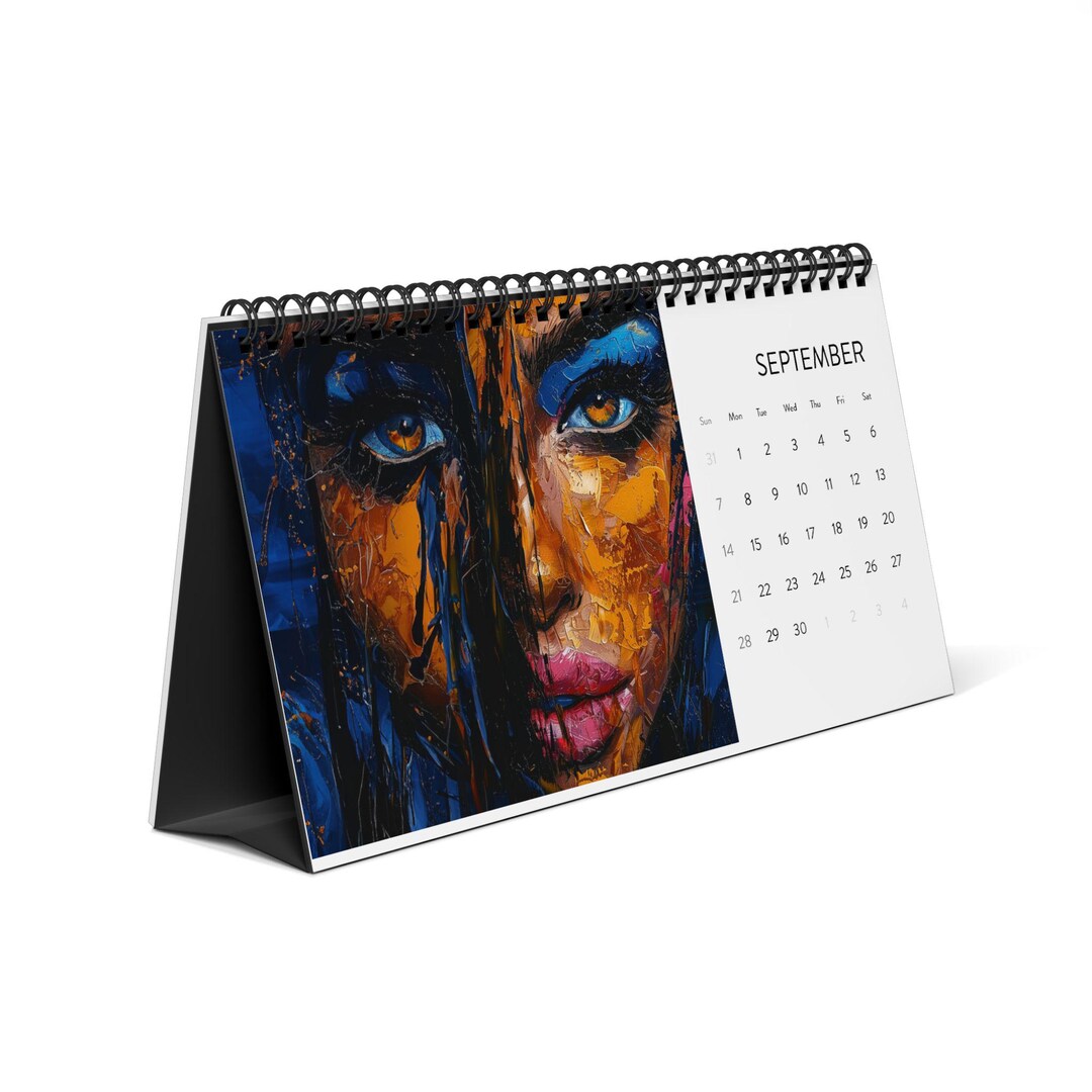 The Abstract Face Desk Calendar 2025 - Etsy