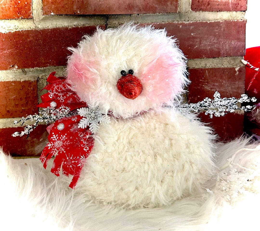 Fuzzy Wuzzy Snowman Red - Etsy