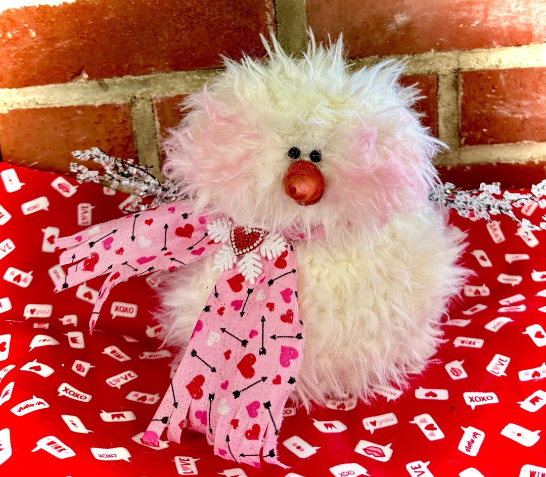 Fuzzy Wuzzy Snowman Pink Arrow Valentine - Etsy