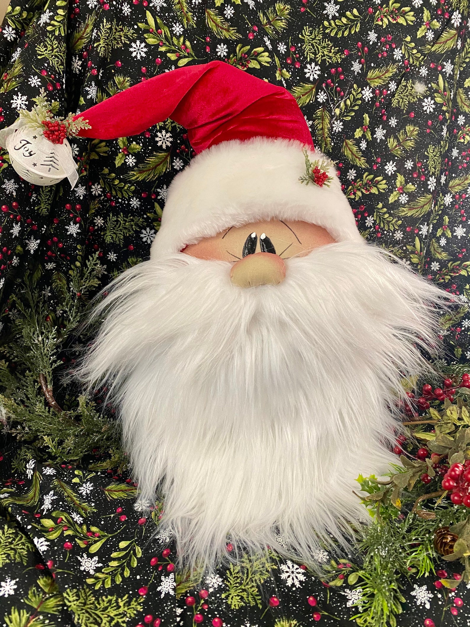 Victorian Santa Head Red - Etsy