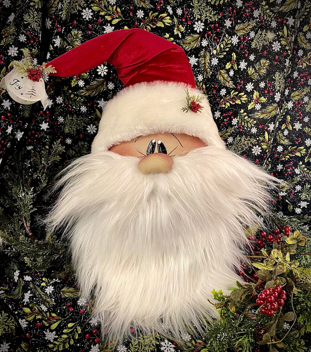 Victorian Santa Head Red - Etsy
