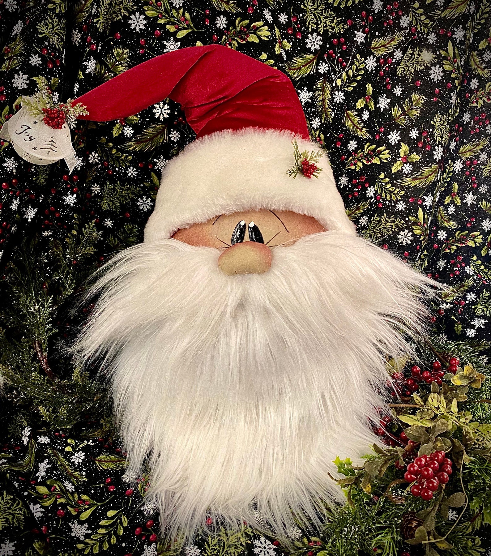Victorian Santa Head Red - Etsy
