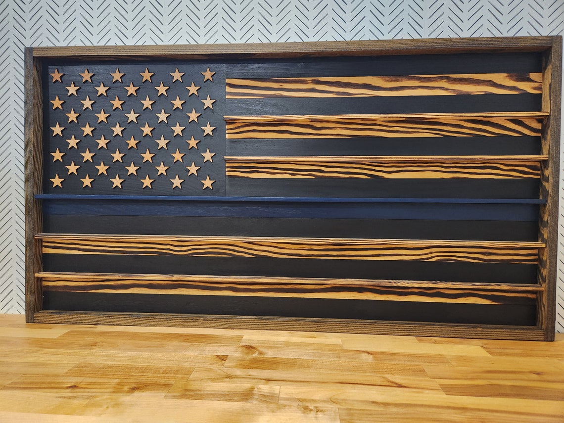 Police American Flag Challenge Coin Display Gift for Police Officer ...