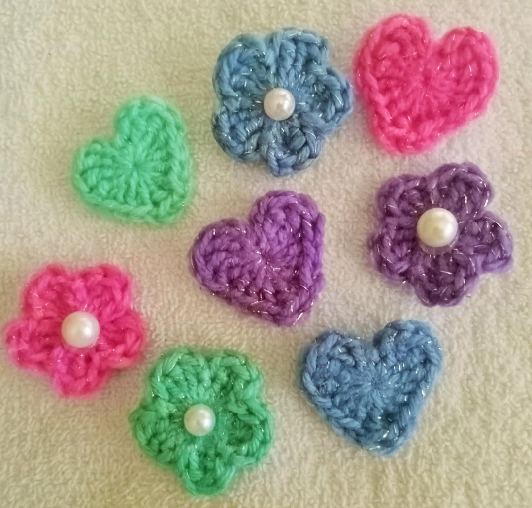 Handmade Crochet Heart & Flower Pin: Boho Lapel Brooch - Etsy