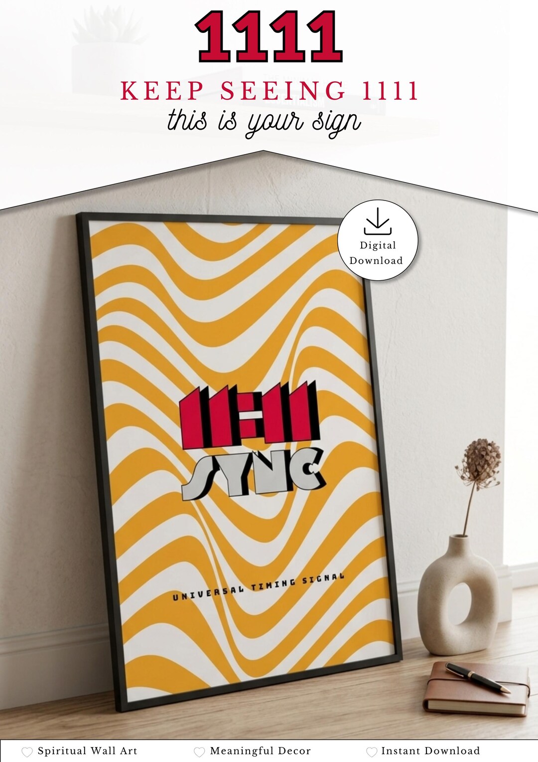 Angel Number 1111 Pop Art Print | Spiritual Wall Art, Sync (digital ...