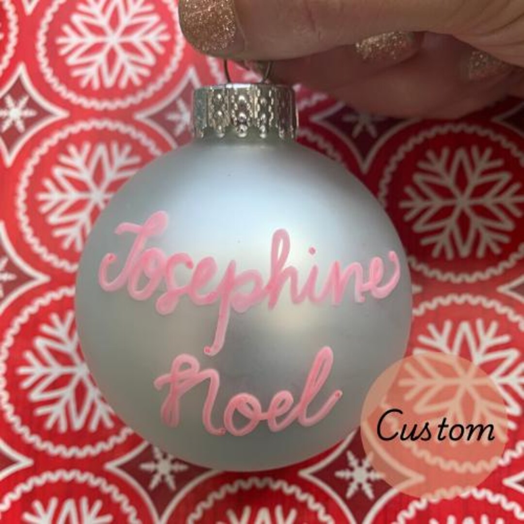Hand Painted Preppy Ornament Christmas Monogram Christmas Gift Friend ...