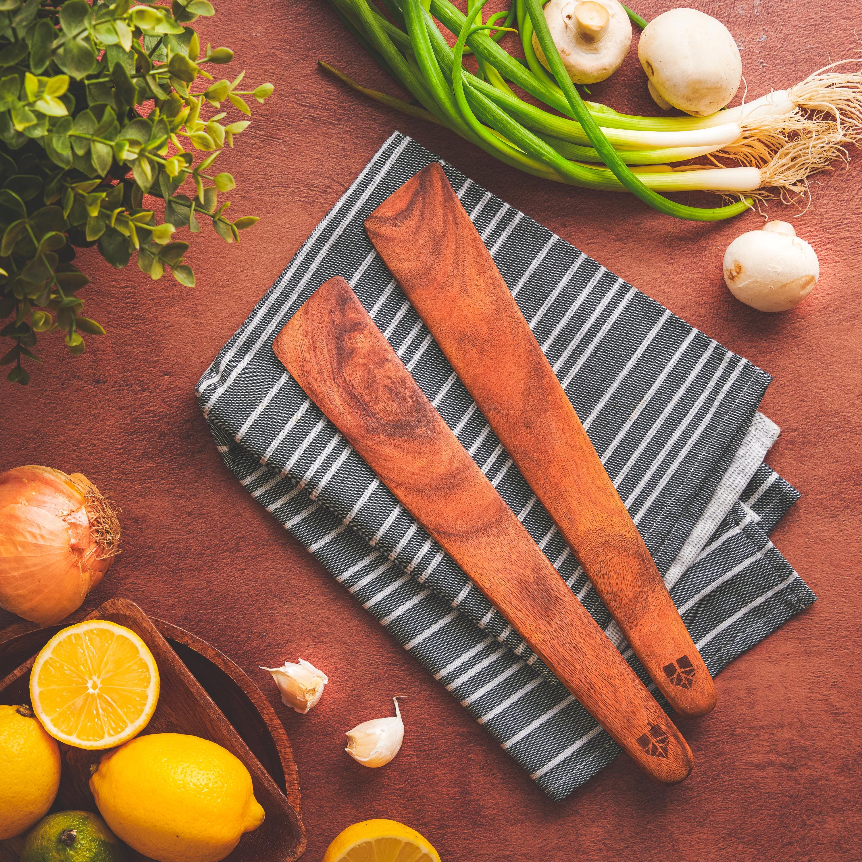 Teak Wood Spatula Set: Hand Carved Eco-friendly Cooking Utensils - Etsy